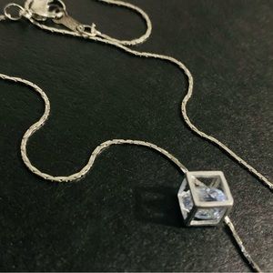 Jewelry | Diamond In A Box Cube Necklace | Poshmark
